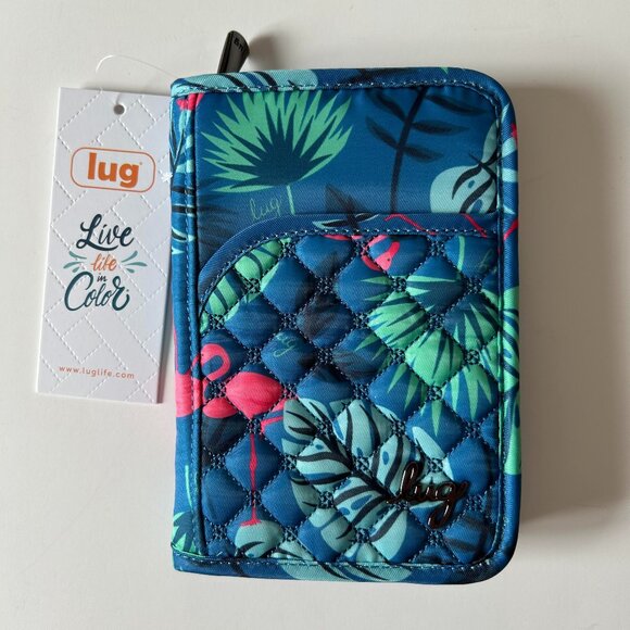 lug | Bags | Lug Pilot Passport Wallet Flamingo Blue Tropical With Pink ...
